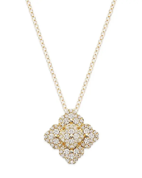 Bloomingdale'S Diamond Clover Cluster Pendant Necklace - Gold