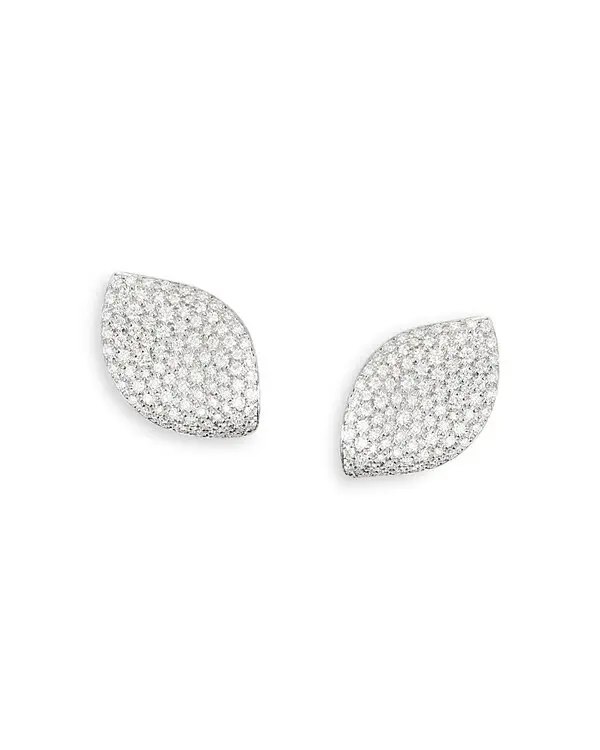 Pasquale Bruni 18k Gold Diamond Aleluia Leaf Earrings - White