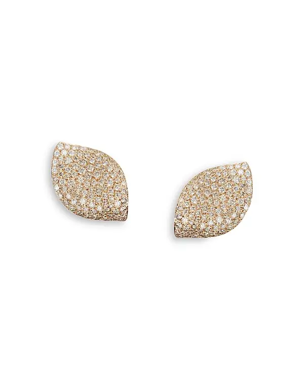 Pasquale Bruni 18k Diamond Leaf Earrings - Rose Gold