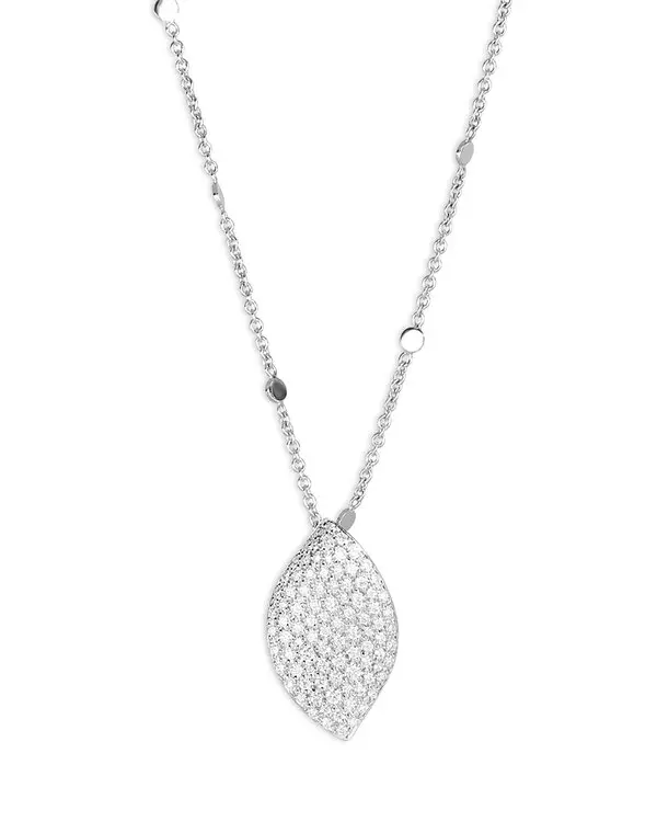 Pasquale Bruni 18k Gold Diamond Leaf Pendant Necklace - White