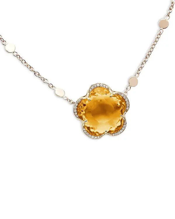 Pasquale Bruni 18k Rose Gold Bon Ton Citrine & Diamond Pendant Necklace - Orange/rose Gold