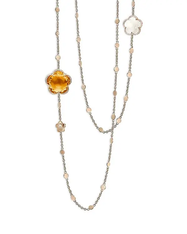 Pasquale Bruni 18k Rose Gold Bon Ton Flower Sautoir Necklace - Orange/rose Gold