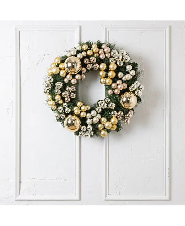 COCOBELLA Noelle Holiday Wreath - Gold-tone