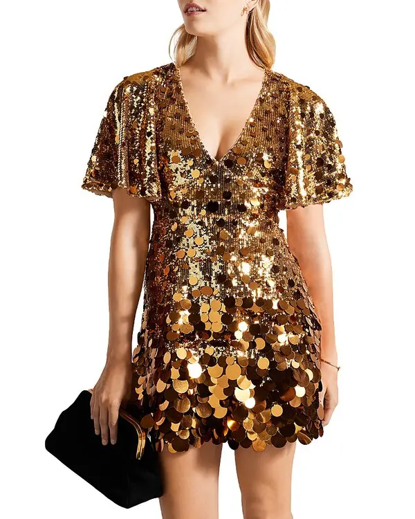 Ted Baker London Estelli Embellished Capelet Mini Dress In Bronze - 70% Off  | Editorialist