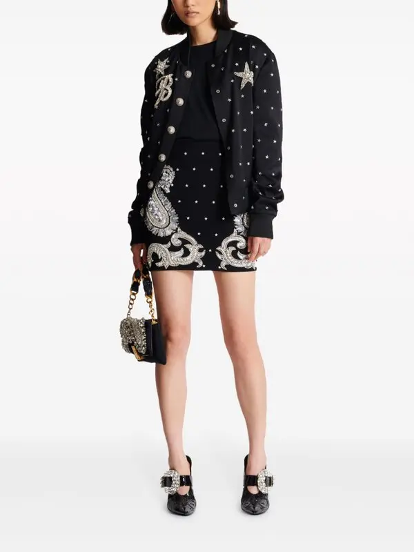 Balmain Paisley-embroidered Mini Skirt