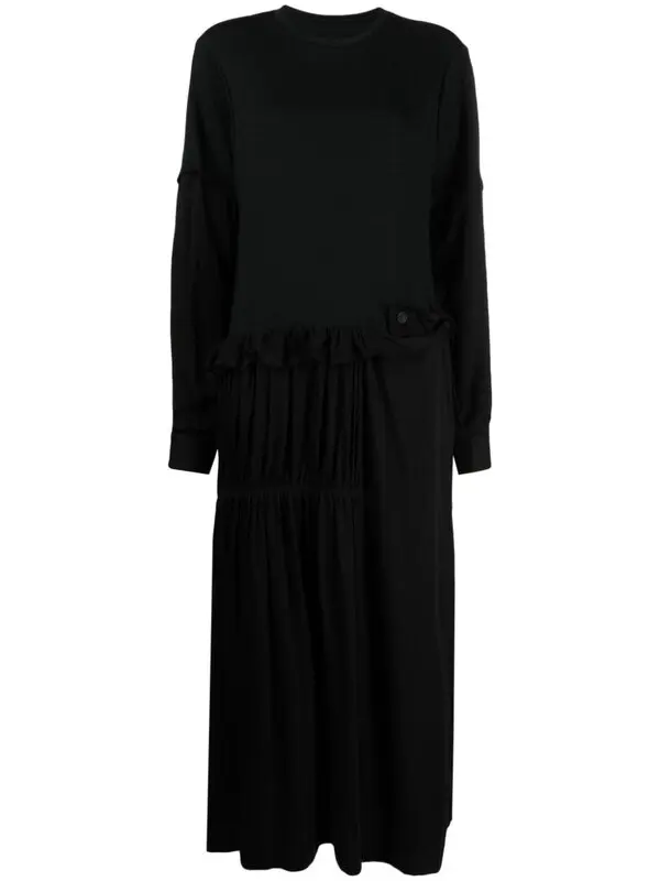 Yohji Yamamoto Panelled Tiered Maxi Dress