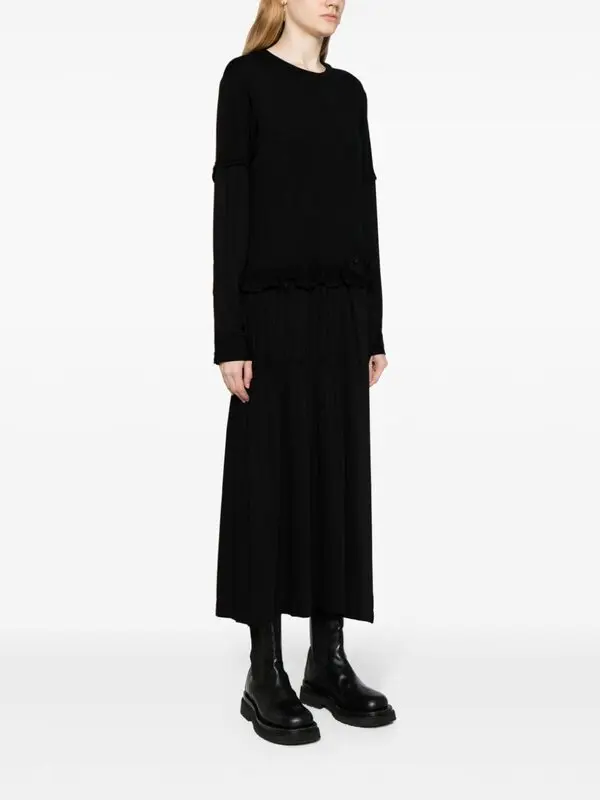 Yohji Yamamoto Panelled Tiered Maxi Dress