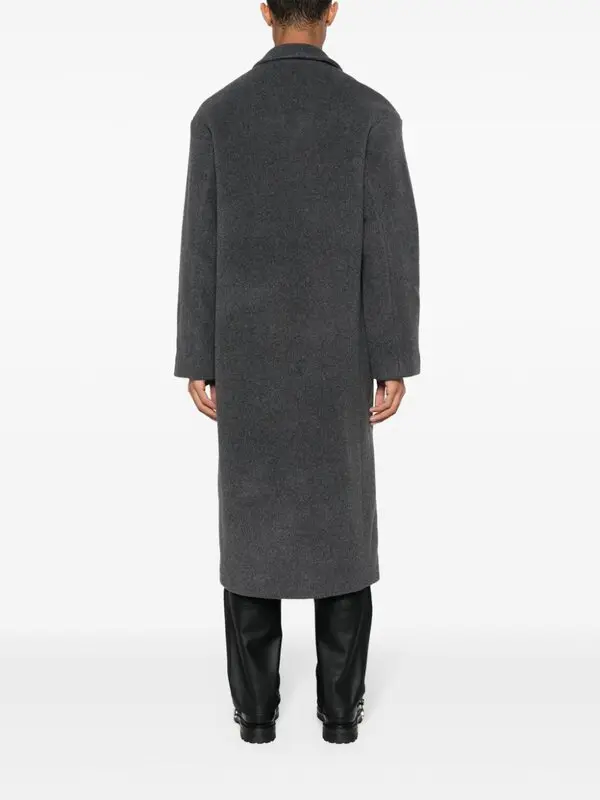 Séfr Notched-lapels Single-breasted Coat - Grey