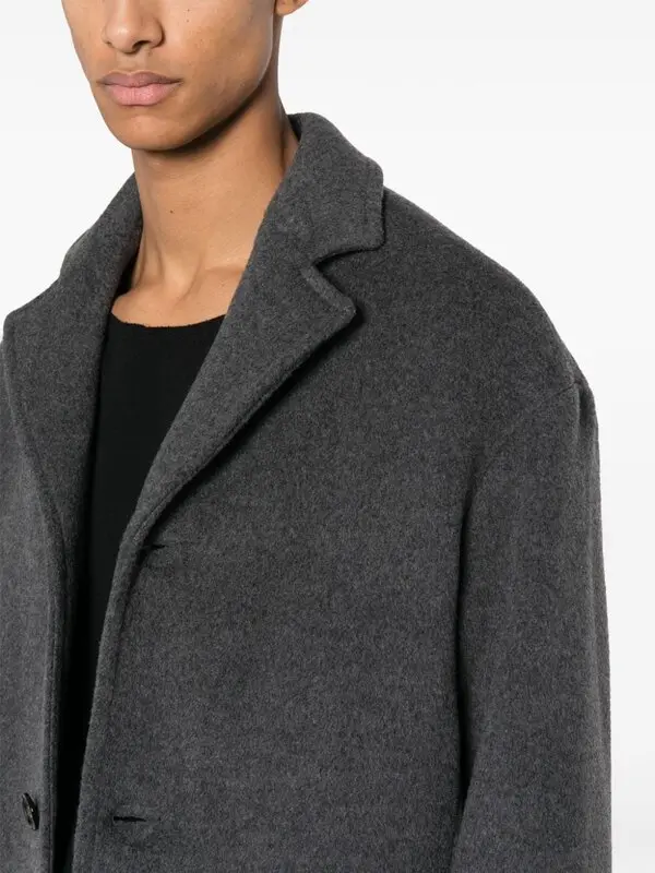 Séfr Notched-lapels Single-breasted Coat - Grey