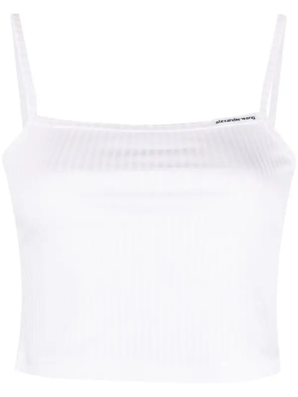 Alexander Wang Cami Ribbed-knit Cotton Tank Top - White