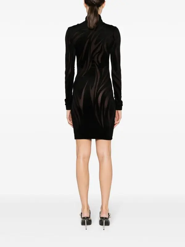 MUGLER Sheer Chenille Minidress