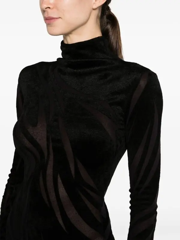 MUGLER Sheer Chenille Minidress