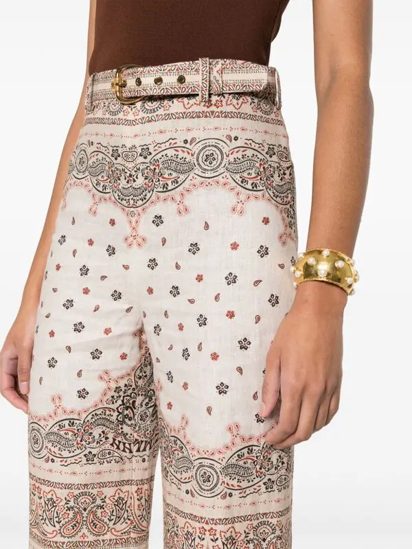 Zimmermann Bandana-print Linen Trousers