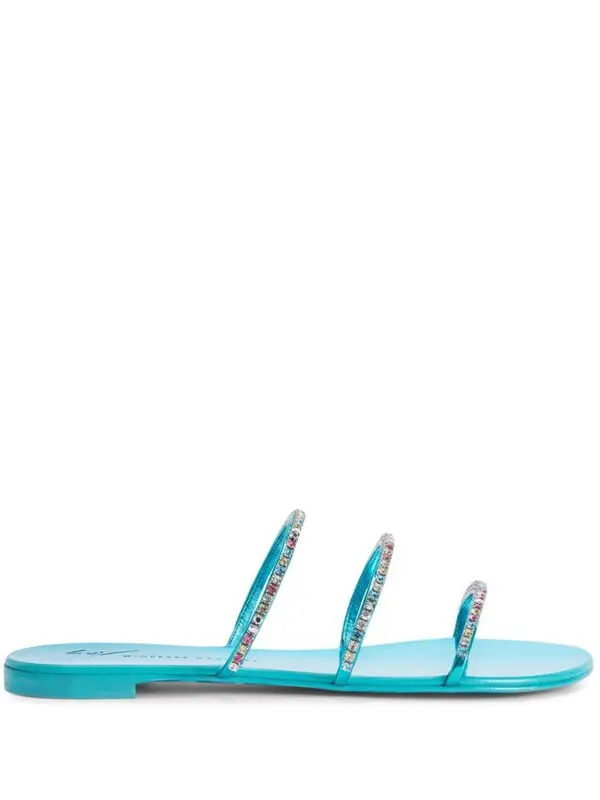 GIUSEPPE ZANOTTI Rhinestone-embellished Sandals - Blue
