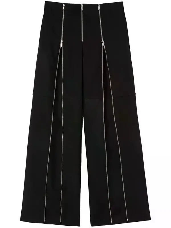 JIL SANDER Zip-up Wide-leg Trousers - Black