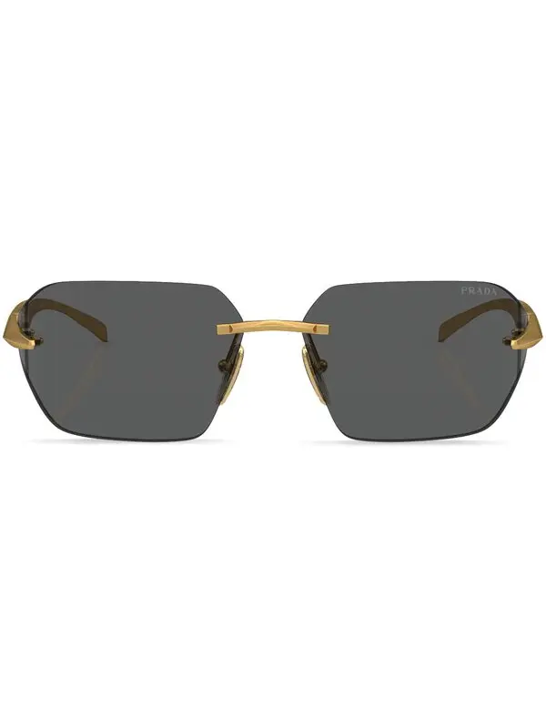 Prada Runway Rimless Sunglasses - Gold