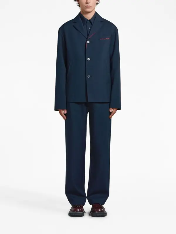 Marni Contrast-stitch Wool Blazer