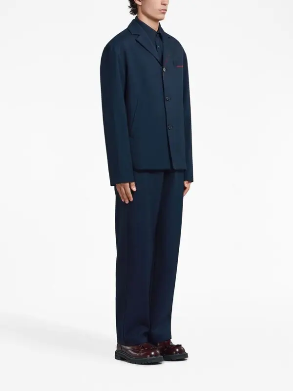 Marni Contrast-stitch Wool Blazer