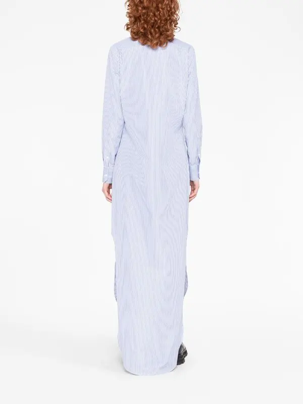 Thom Browne Logo-patch Striped Maxi Shirtdress