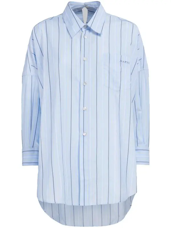 Marni Long-length Striped Cotton Shirt