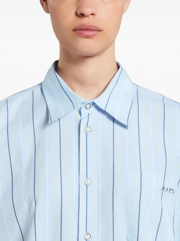 Marni Long-length Striped Cotton Shirt