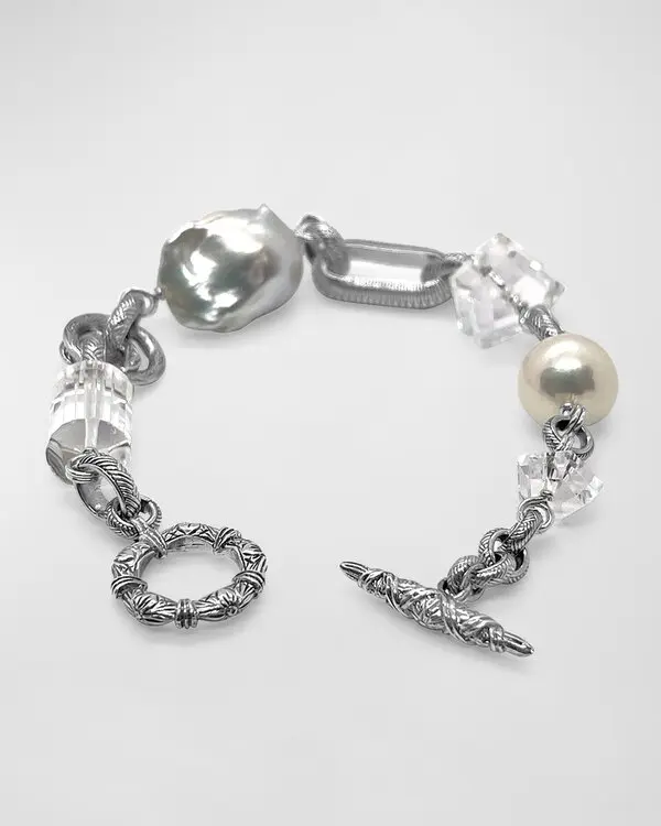 Stephen Dweck Quartz And Pearl Bracelet - White