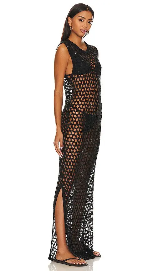 black sparkle sweater dress self-portrait - Black Sequin Knit Mini Dress