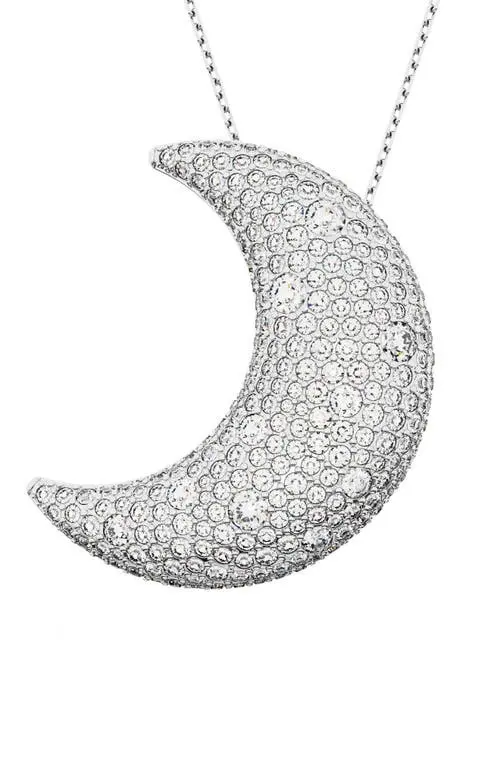 SWAROVSKI Luna Xl Crystal Pendant Necklace - Silver