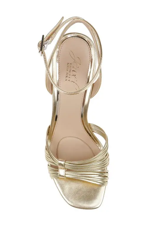 Badgley Mischka Michelle Ankle Strap Sandal - Gold Leath