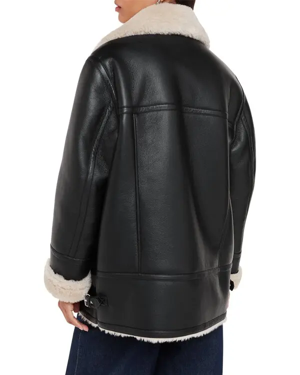 Whistles Faux Fur Aviator Coat