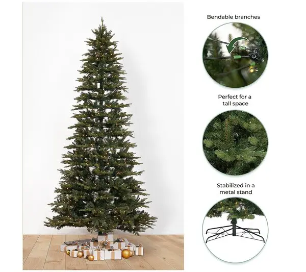 NEARLY NATURAL 11' Belgium Fir Artificial Chris Tmas Tree - One-color
