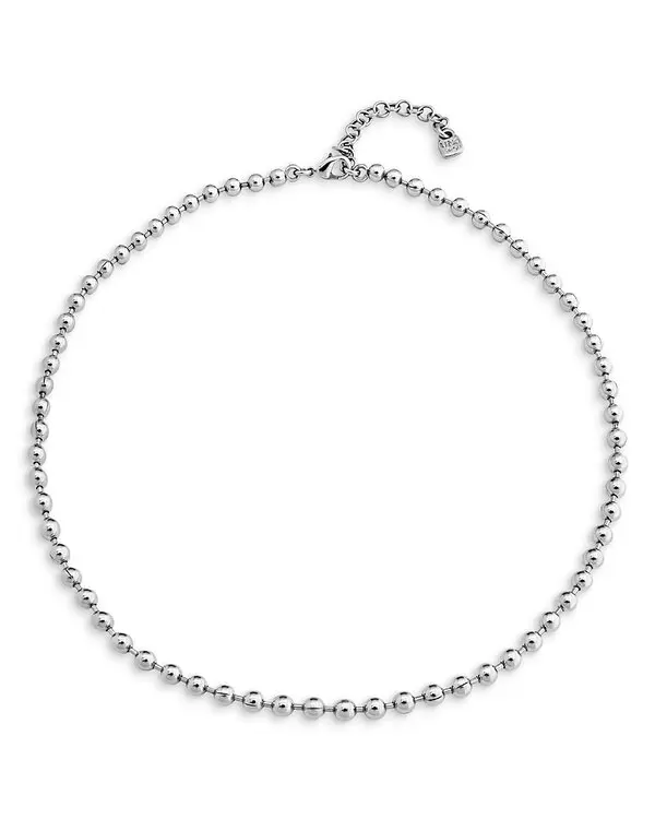UNODE50 Sterling Plated Pulse Bead Necklace - Silver
