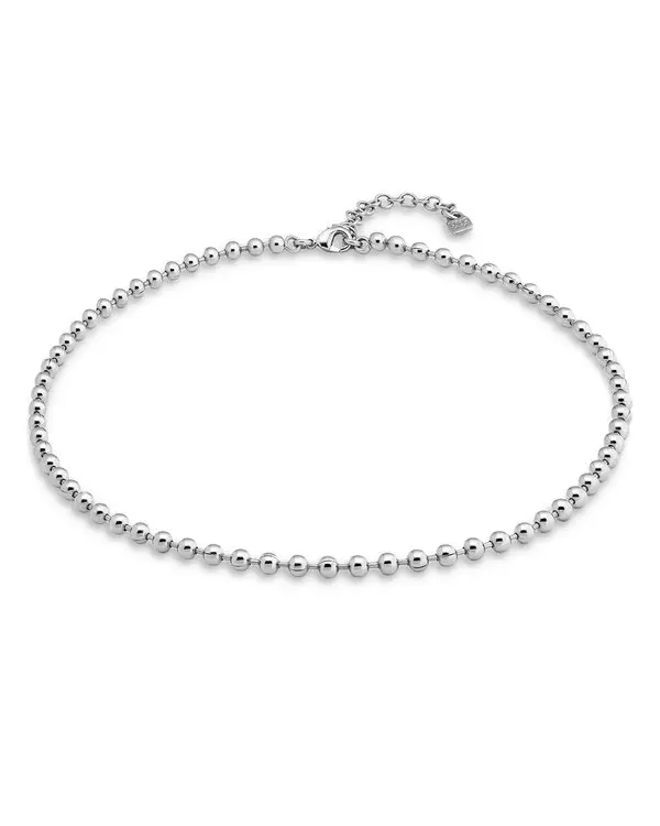 UNODE50 Sterling Plated Pulse Bead Necklace - Silver