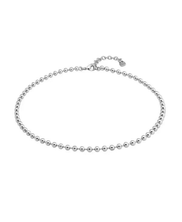 UNODE50 Sterling Plated Pulse Bead Necklace - Silver