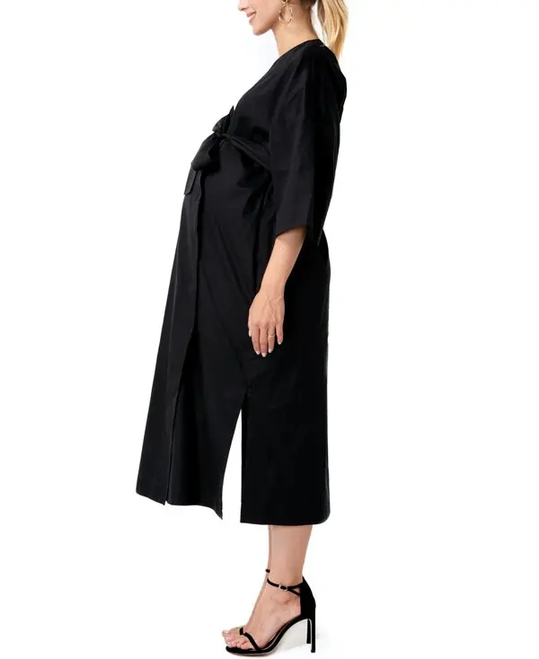 ACCOUCHEE Amaterasu Tie Belt Wrap Midi Dress