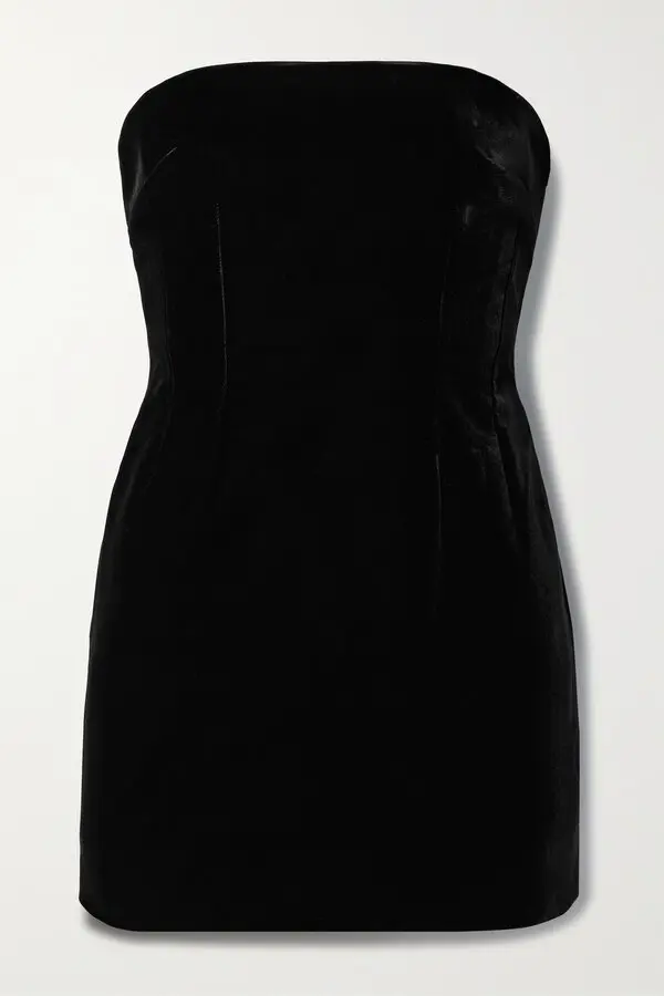 Wardrobe.NYC Strapless Velvet Mini Dress