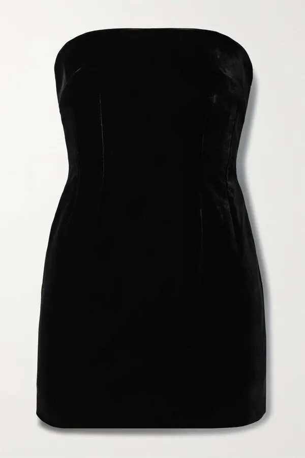Wardrobe.NYC Strapless Velvet Mini Dress
