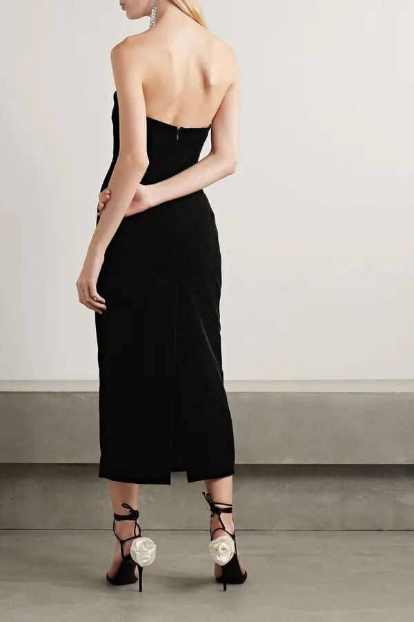 Wardrobe.NYC Strapless Velvet Midi Dress