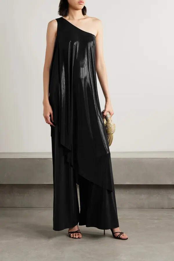 Norma Kamali One-shoulder Lamé Tunic