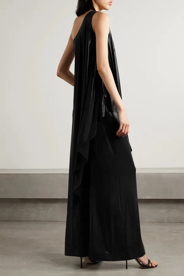Norma Kamali One-shoulder Lamé Tunic