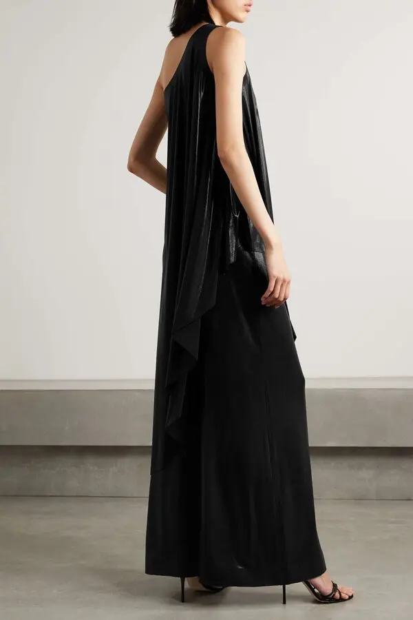 Norma Kamali One-shoulder Lamé Tunic