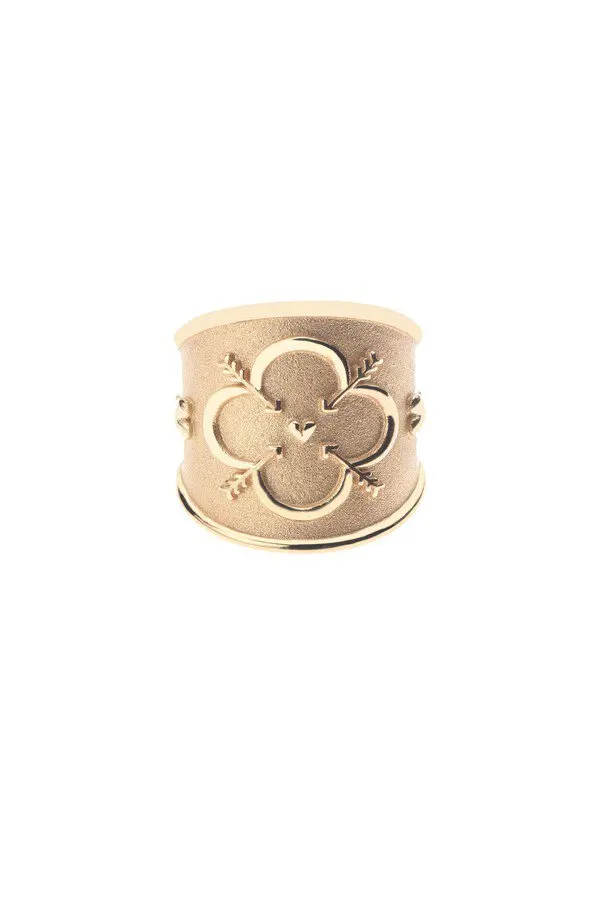 JANE WIN Love Cigar Band Ring - Gold