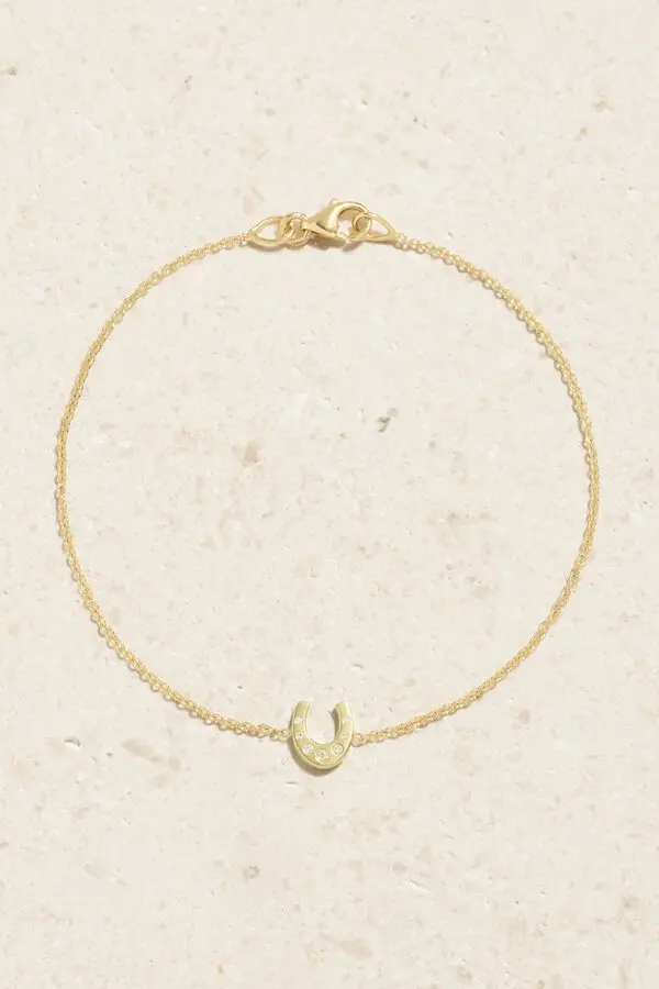 JENNIFER MEYER Mini Horseshoe Diamond Bracelet - Gold