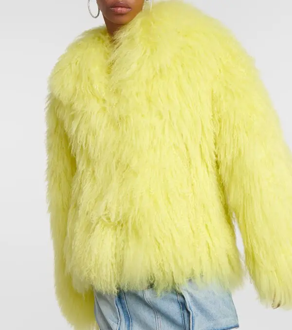 Attico Faux Fur Cropped Coat