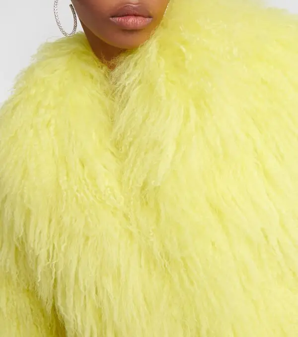 Attico Faux Fur Cropped Coat
