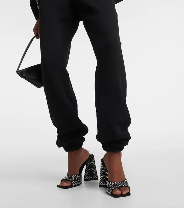 Attico Penny Cotton Jersey Sweatpants - Black