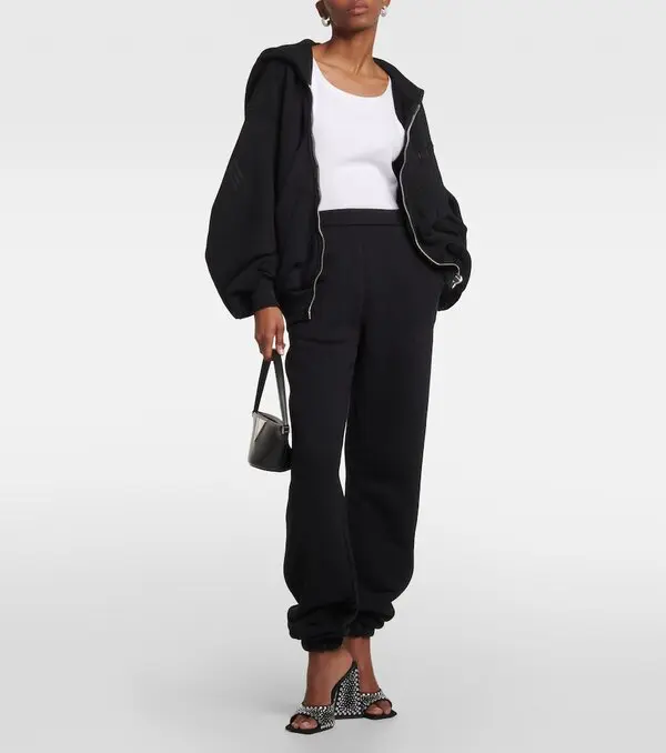 Attico Penny Cotton Jersey Sweatpants - Black