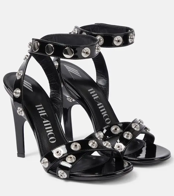 Attico Cosmo Embellished Patent Leather Sandals