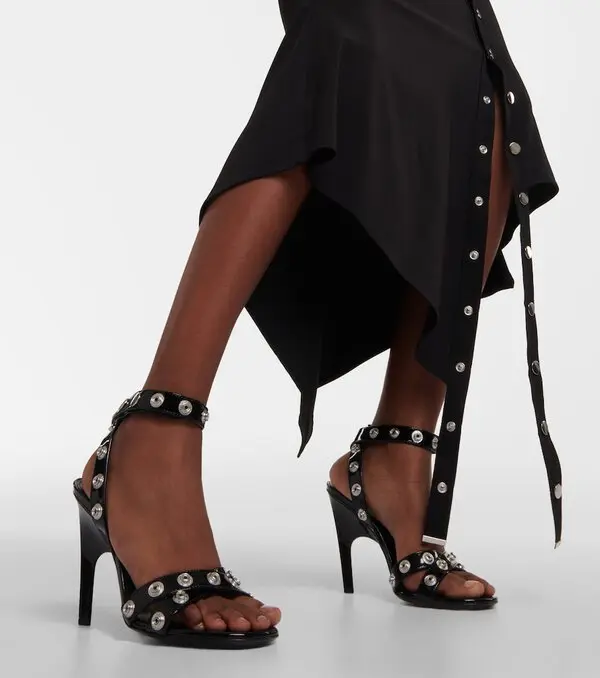 Attico Cosmo Embellished Patent Leather Sandals