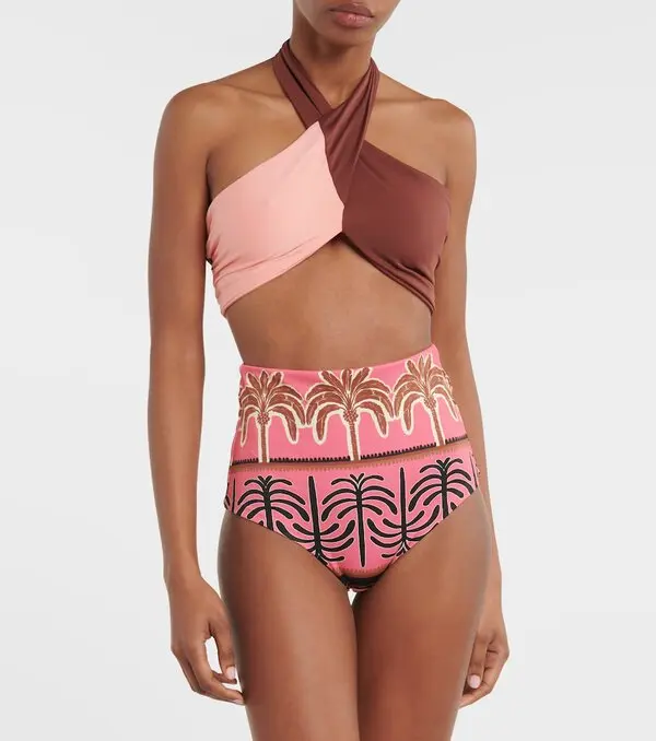 Johanna Ortiz Printed High-rise Bikini Bottoms